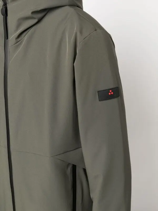 Peuterey Hooded Coat With Logo Patch