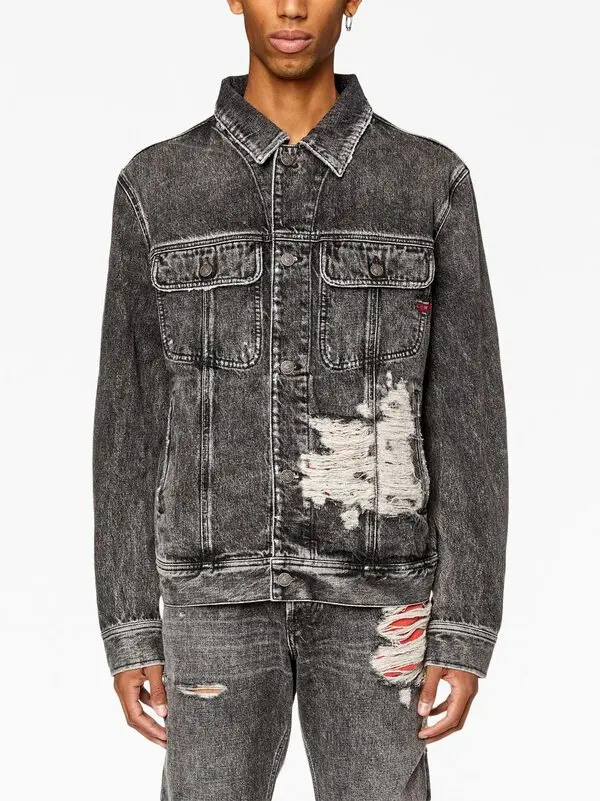 DIESEL® D-barcy-s1 Denim Trucker Jacket - Grey