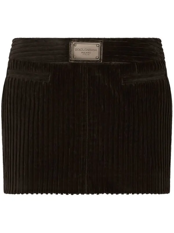 Dolce & Gabbana Ribbed Velvet Mini Skirt
