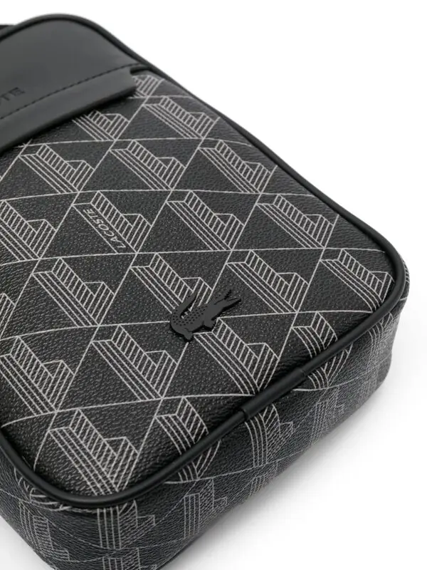 Lacoste Monogram-print Messenger Bag - Black