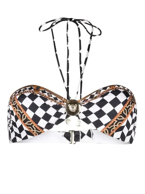 Camilla Duomo Dynaty-print Bandeau Bikini Top