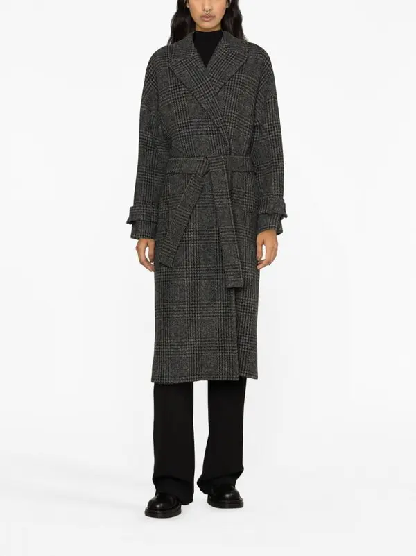 P.a.r.o.s.h Plaid Virgin Wool Trench Coat