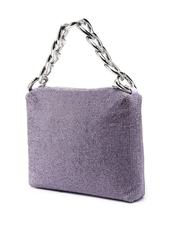 Patrizia Pepe Maxichain Rhinestone-embellished Tote Bag - Purple