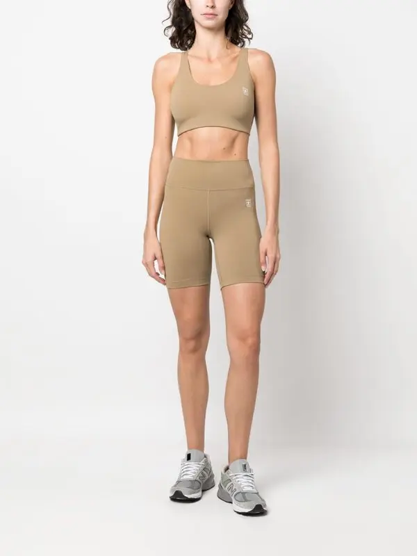 SPORTY & RICH Cropped Stretch Top - Neutrals