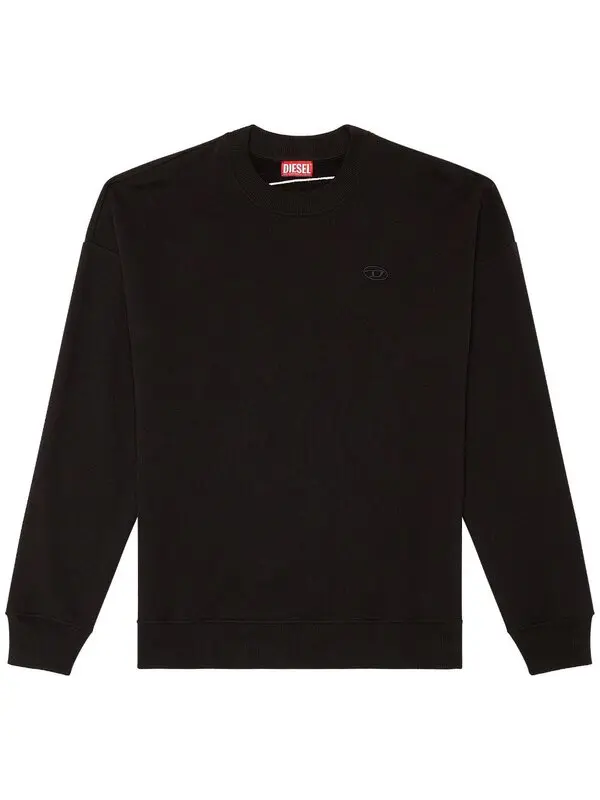 DIESEL® Cotton Fleece Pullover Sweatshirt - Black