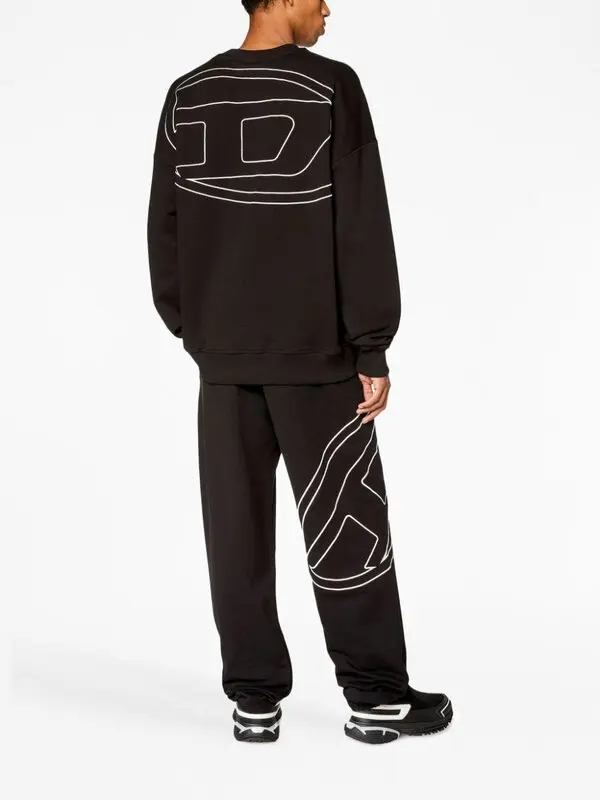 DIESEL® Cotton Fleece Pullover Sweatshirt - Black