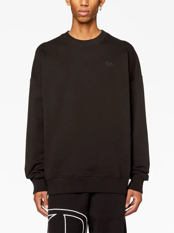 DIESEL® Cotton Fleece Pullover Sweatshirt - Black