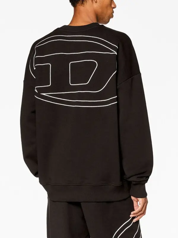 DIESEL® Cotton Fleece Pullover Sweatshirt - Black