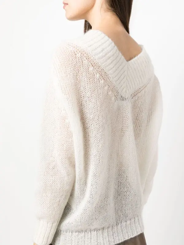 FORTE_FORTE Open-knit Mohair-blend Jumper