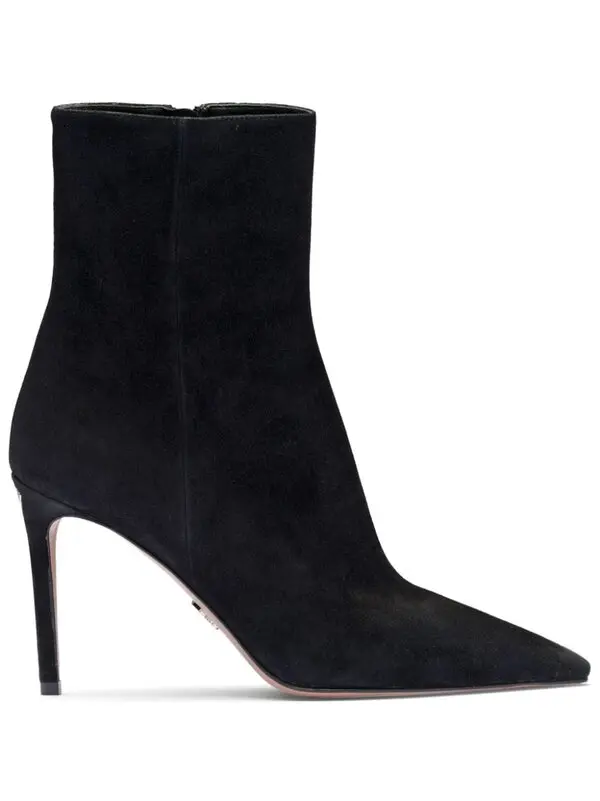 Prada Logo-plaque Suede Ankle Boots