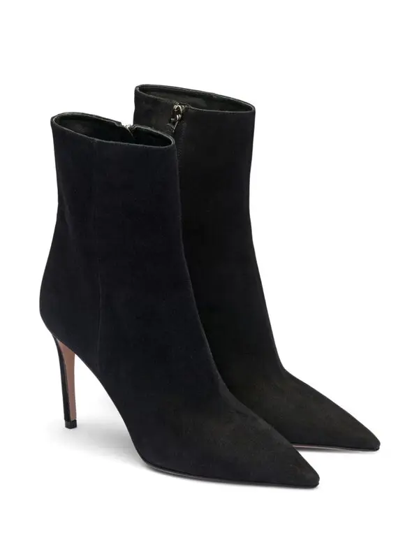 Prada Logo-plaque Suede Ankle Boots