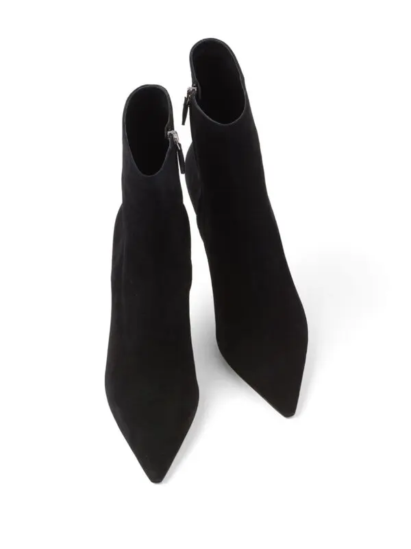 Prada Logo-plaque Suede Ankle Boots