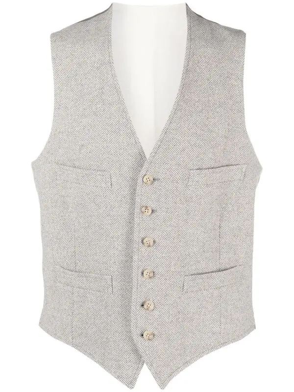 Polo Ralph Lauren Herringbone Wool-blend Waistcoat