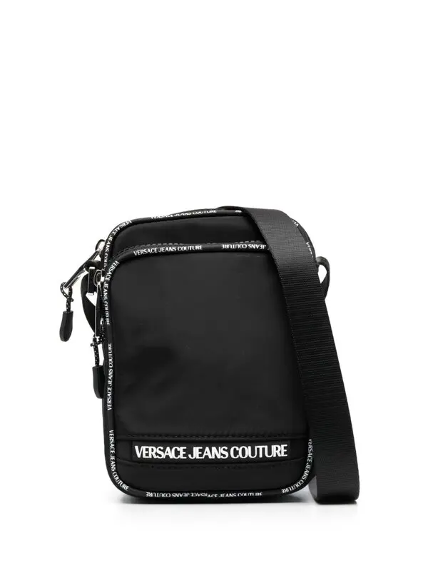 Versace Logo-tape Messenger Bag - Black