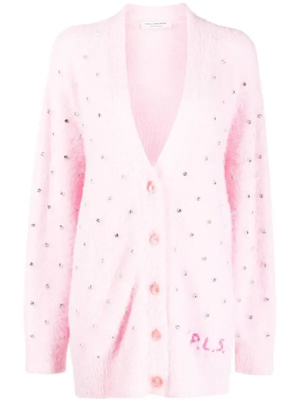 Philosophy Di Lorenzo Serafini Embellished Knitted Cardigan - Pink
