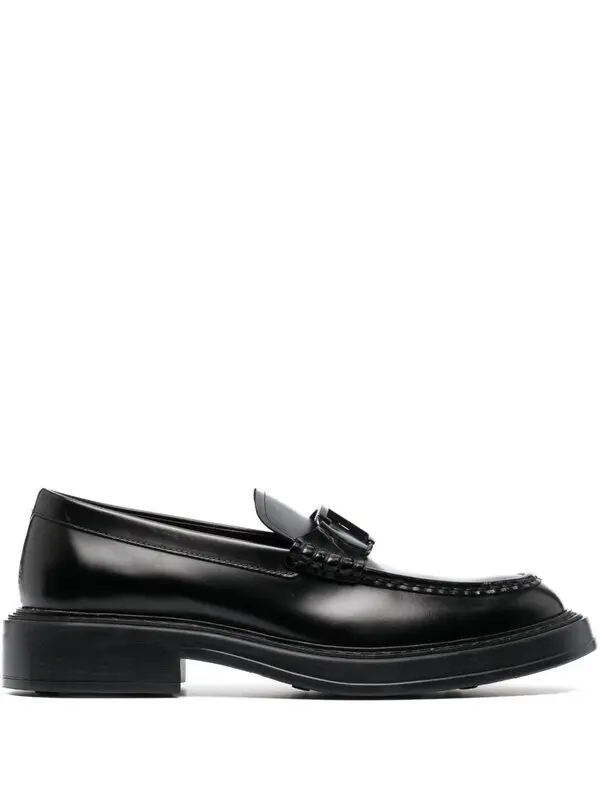 TOD'S Logo-plaque Leather Loafers
