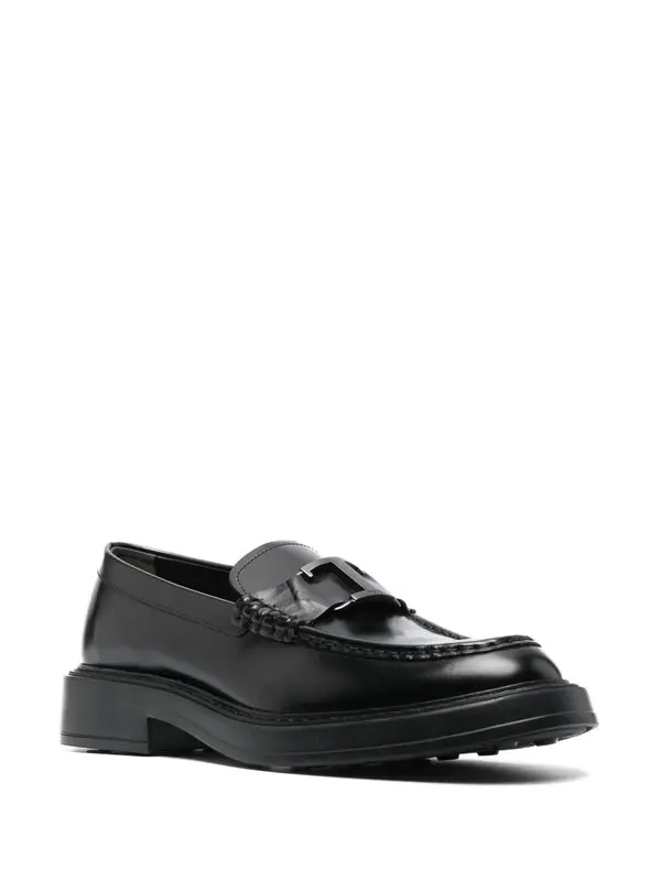 TOD'S Logo-plaque Leather Loafers