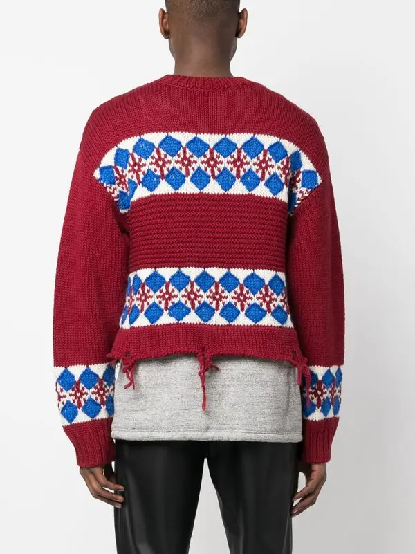 Dsquared2 Distressed-finish Wool Jumper - Red