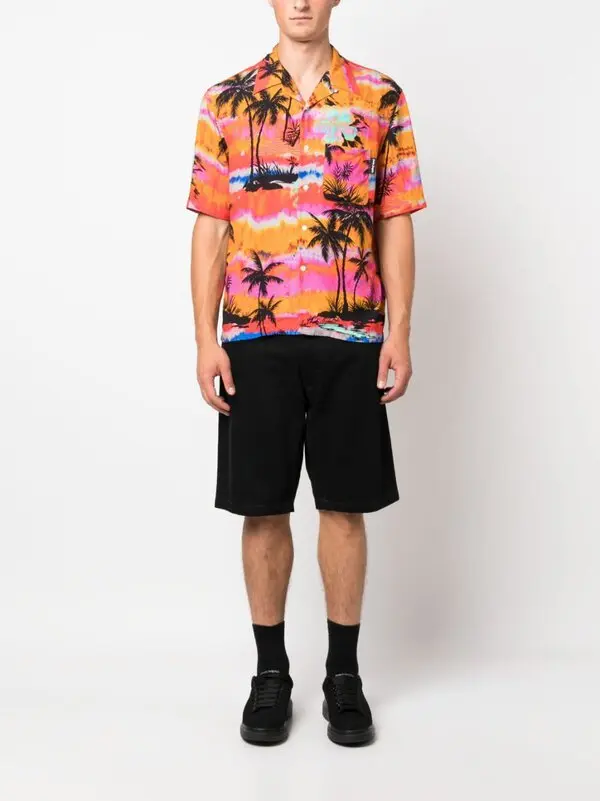 Palm Angels Palm Tree-print Shirt - Pink