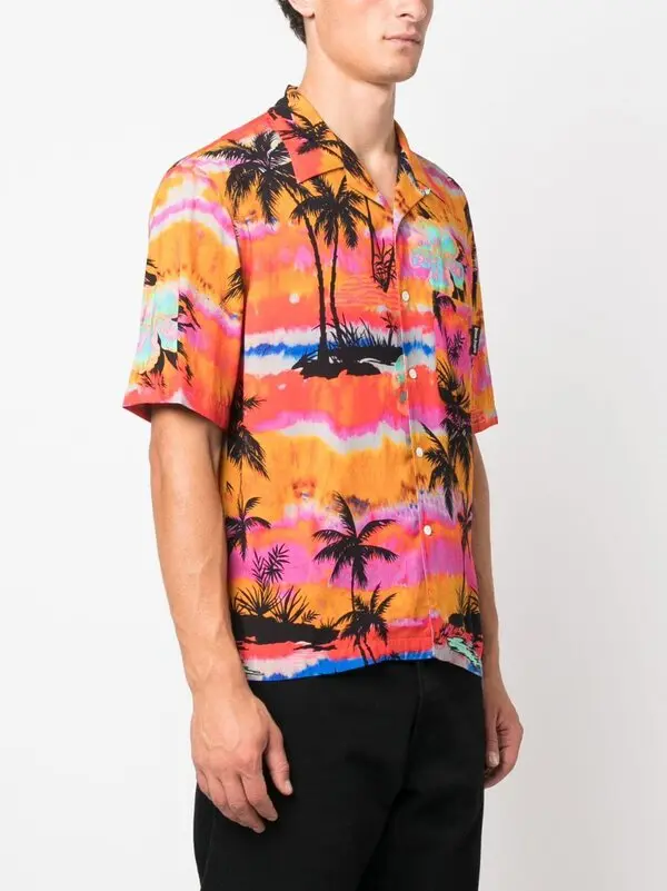 Palm Angels Palm Tree-print Shirt - Pink