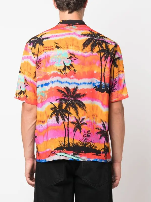 Palm Angels Palm Tree-print Shirt - Pink