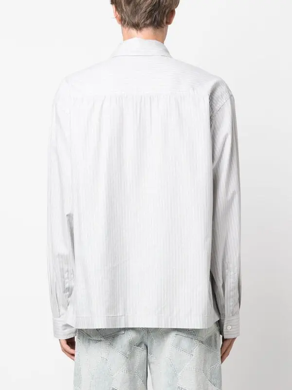Palm Angels Monogram-embroidered Striped Shirt