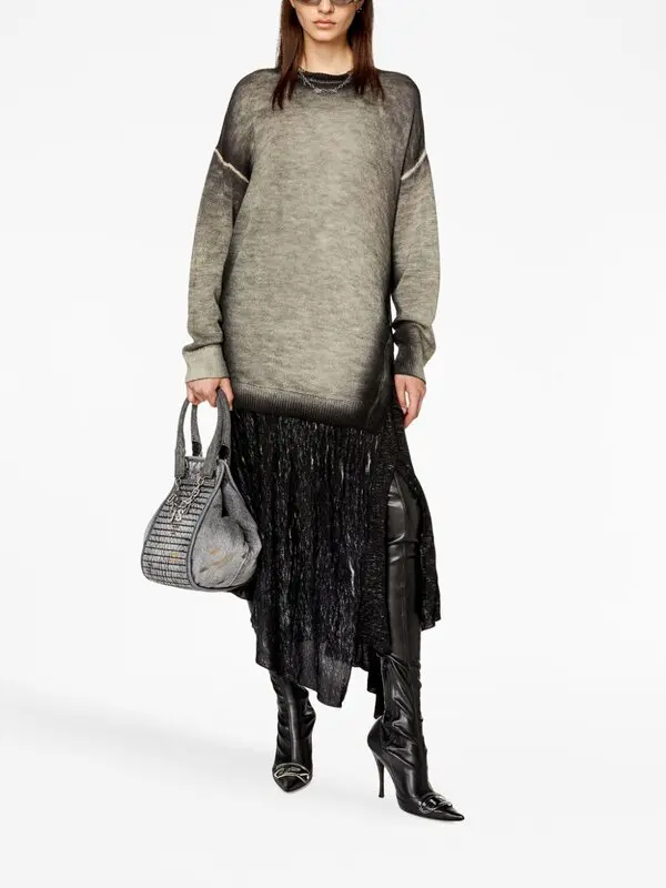 DIESEL® M-kimolos Asymmetric Hem Knitted Midi Dress
