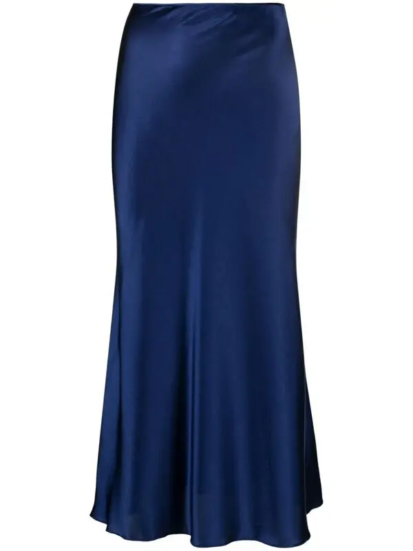 MANURI Patricia Silk Skirt - Blue