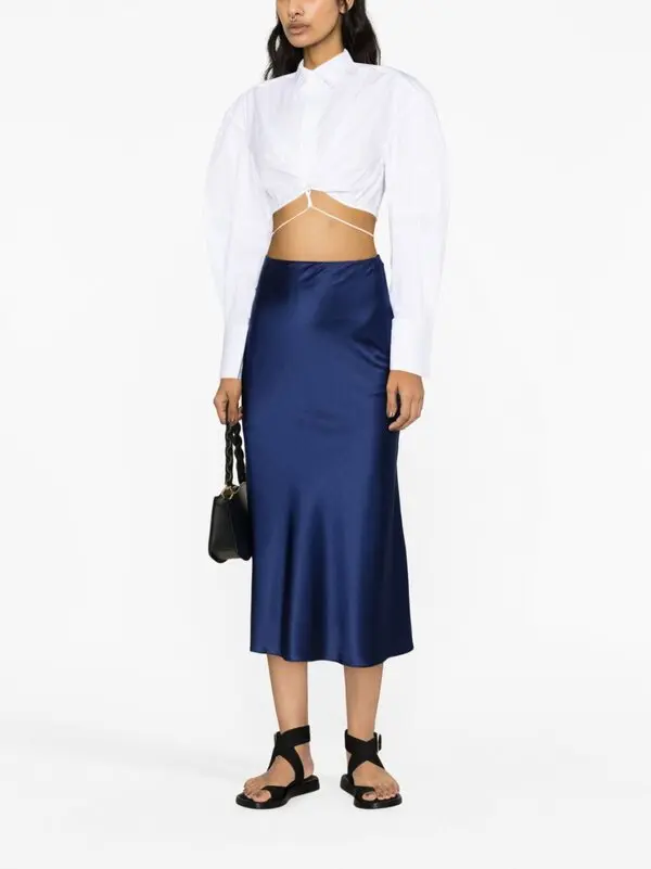 MANURI Patricia Silk Skirt - Blue