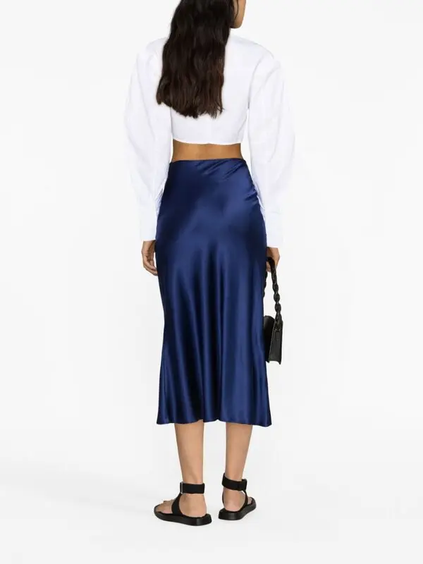 MANURI Patricia Silk Skirt - Blue