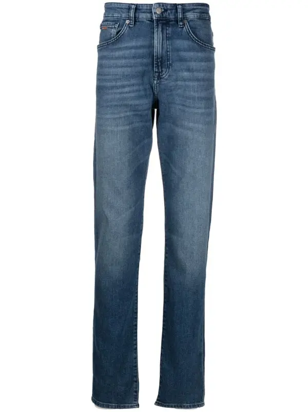 BOSS Tapered-leg Mid-rise Jeans - Blue