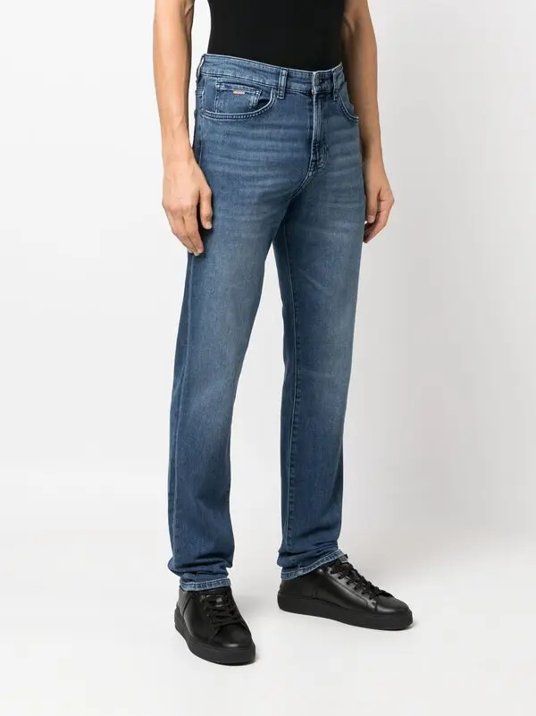 BOSS Tapered-leg Mid-rise Jeans - Blue