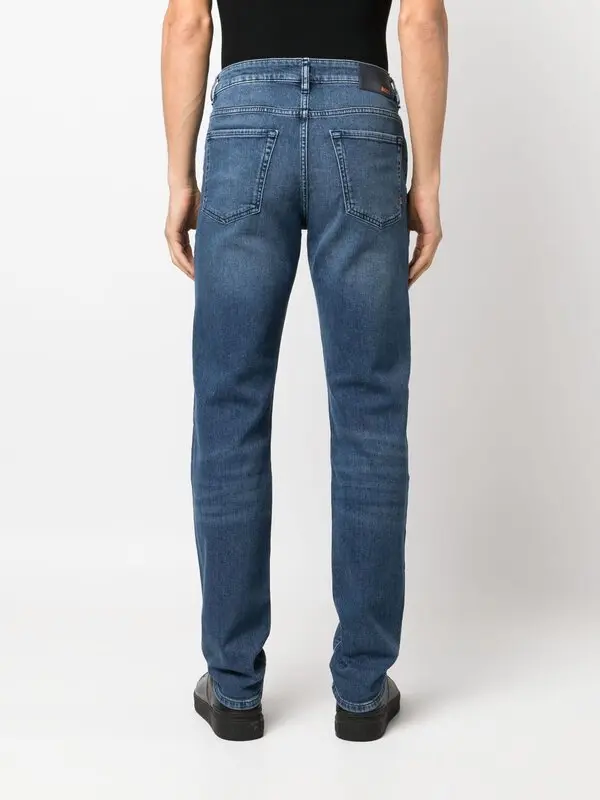BOSS Tapered-leg Mid-rise Jeans - Blue