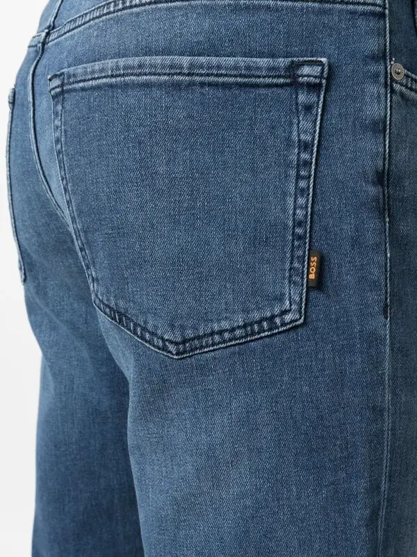 BOSS Tapered-leg Mid-rise Jeans - Blue