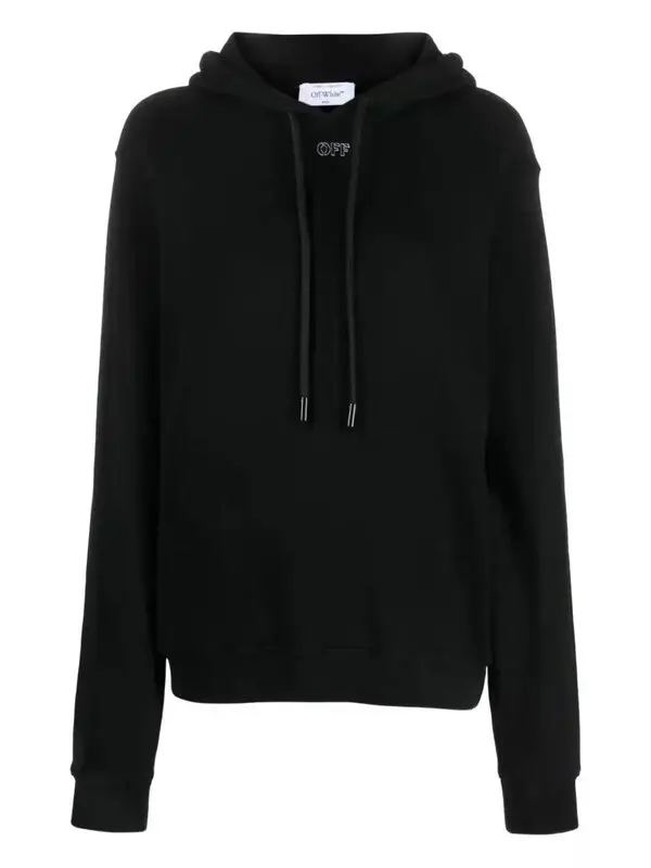 Off-White Arrows Stitch-embroidered Hoodie - Black
