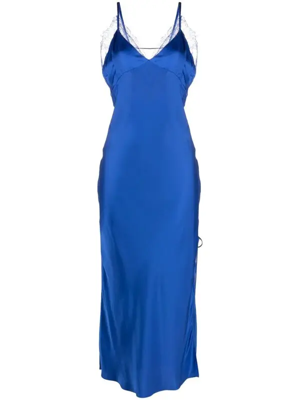 Patrizia Pepe Satin Slip Dress - Blue