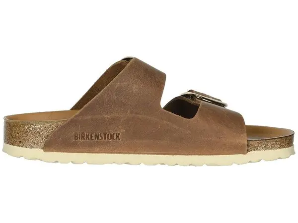 BIRKENSTOCK Arizona Big Buckle Oiled Leather Sandals - Brown