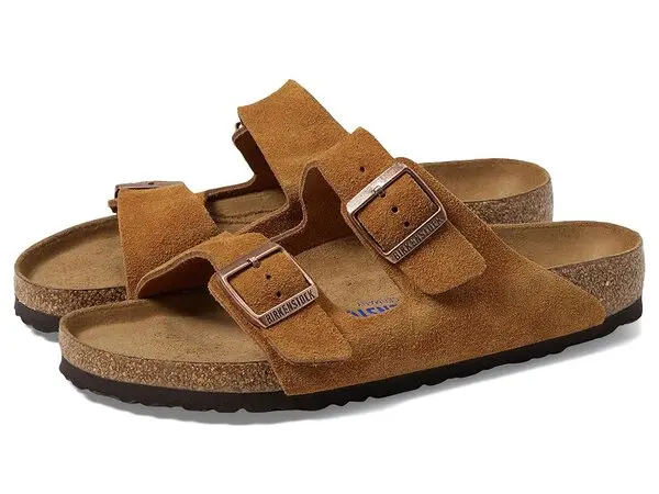 BIRKENSTOCK Arizona Soft Footbed Suede Sandals - Tan