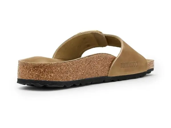 BIRKENSTOCK Madrid Big Buckle Oiled Leather Slide Sandals - Brown