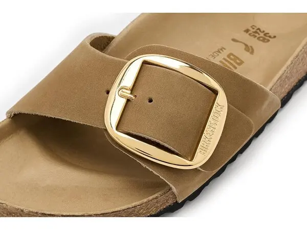 BIRKENSTOCK Madrid Big Buckle Oiled Leather Slide Sandals - Brown