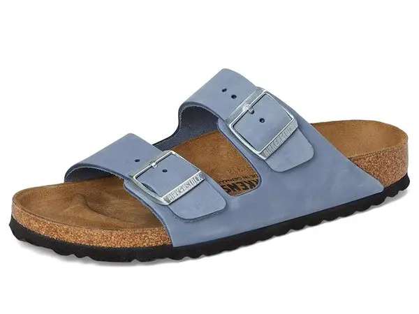 BIRKENSTOCK Arizona Nubuck Leather Sandals - Blue