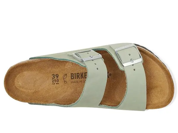 BIRKENSTOCK Arizona Nubuck Leather Sandals - Gray