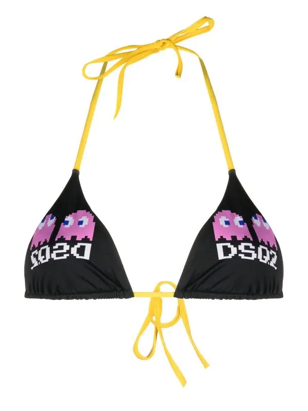 Dsquared2 X Pac-man Triangle Bikini Top - Black