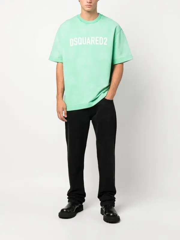 Dsquared2 Drop-shoulder Cotton T-shirt - Green