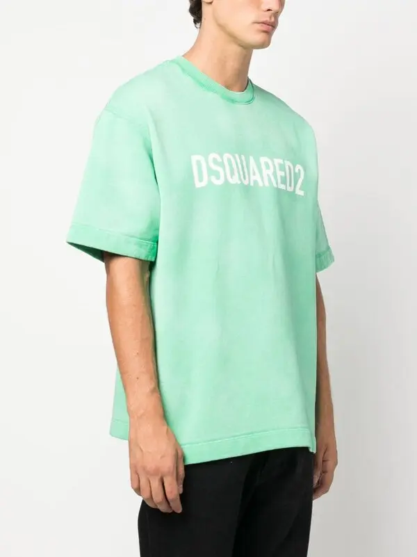 Dsquared2 Drop-shoulder Cotton T-shirt - Green