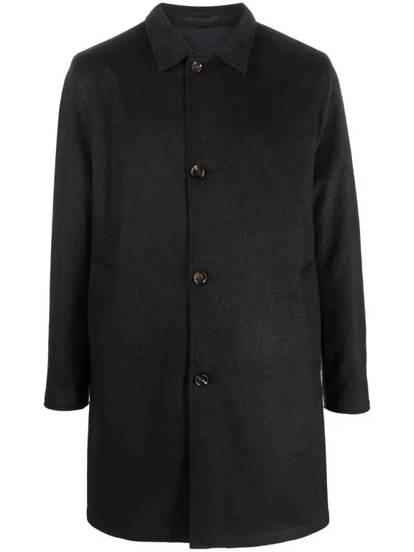 KIRED Long-sleeve Cashmere Trench Coat - Grey