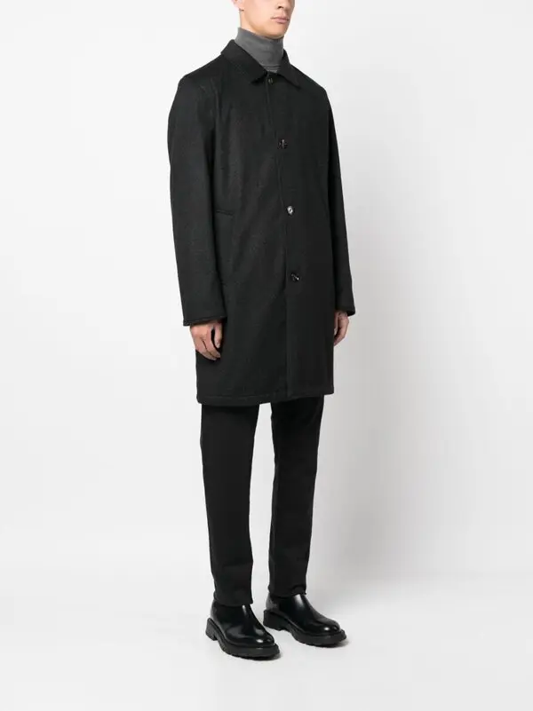 KIRED Long-sleeve Cashmere Trench Coat - Grey