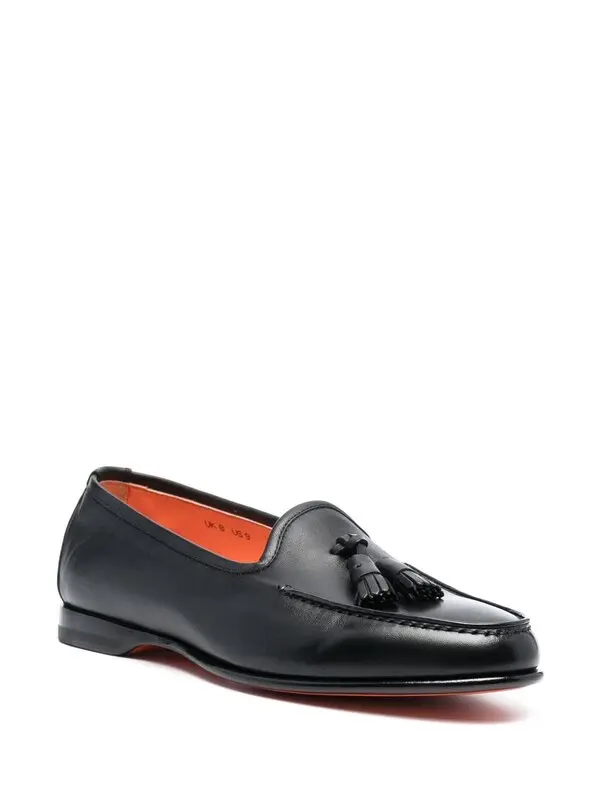 Santoni Andrea Tassel Loafers - Black