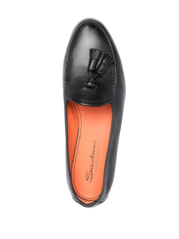 Santoni Andrea Tassel Loafers - Black