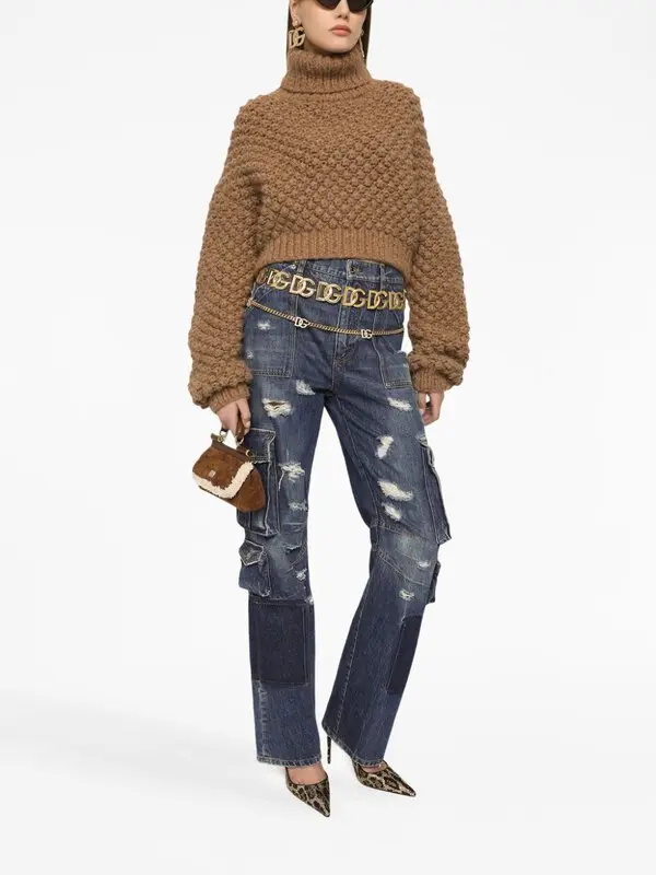 Dolce & Gabbana Roll-neck Cropped Jumper